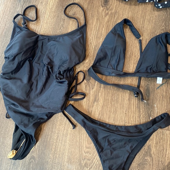 Swim | Simple Black One Piece And Bikini Bathing Suit Bundle | Poshmark